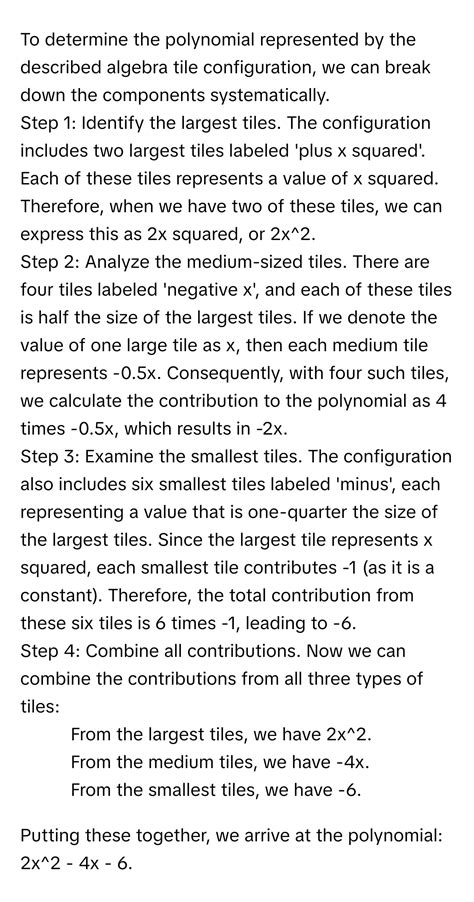 Solved An Algebra Tile Configuration Where The 2 Largest Tiles Are Labeled Plus X Squared