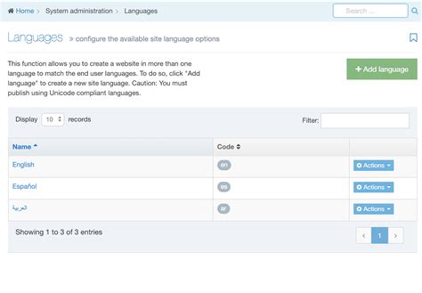 Languages Terminalfour Knowledge Base