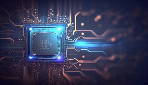 High Tech Electronic Circuit Motherboard Chip Science And Technology Advertising Background