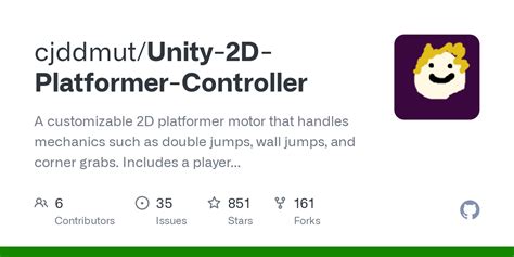 Github Cjddmutunity 2d Platformer Controller A Customizable 2d