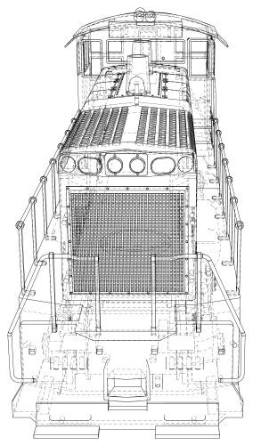 Train Technical Wire Frame Rendering Royalty Free Vector
