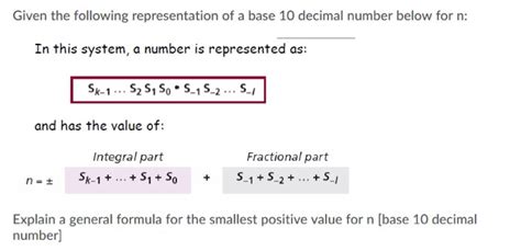 Solved Given The Following Representation Of A Base 10