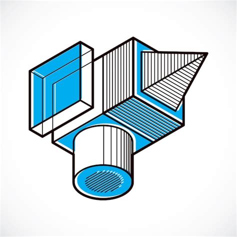 Premium Vector Engineering Three Dimensional Construction Abstract Vector Trigonometric Shape