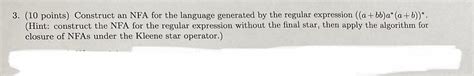 Solved 3 10 Points Construct An Nfa For The Language