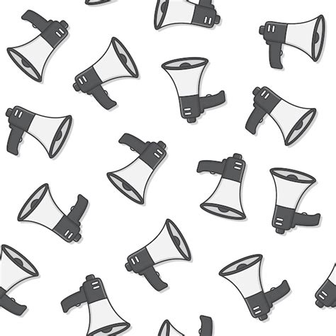 Premium Vector Megaphone Seamless Pattern On A White Background Speaker Toa Megaphone