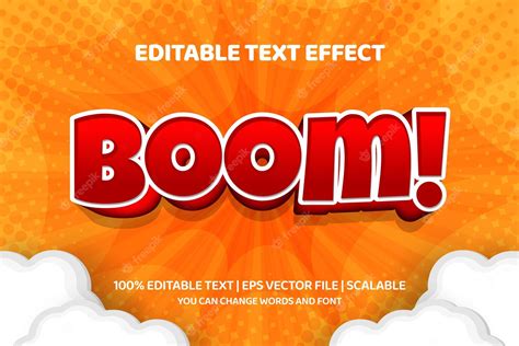Premium Vector | Boom comic editable text effect