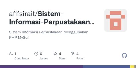 GitHub Afifsirait Sistem Informasi Perpustakaan Menggunakan PHP MySql Sistem Informasi