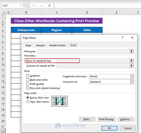 Excel Grayed Out Rows To Repeat At Top At Erin Love Blog