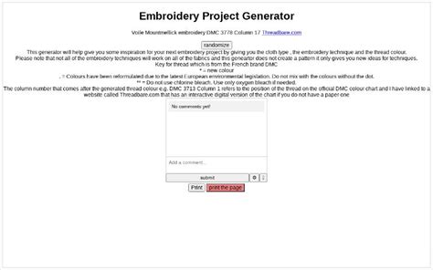 embroidery project generator