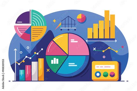 a colorful illustration showcases various data visualization methods