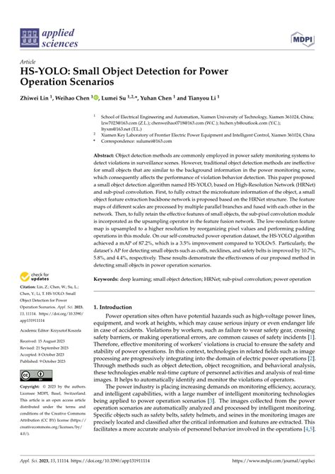 Pdf Hs Yolo Small Object Detection For Power Operation Scenarios