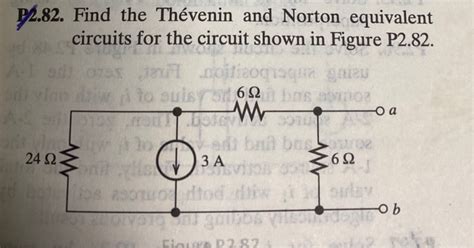 Solved P2.82. Find the Thévenin and Norton equivalent | Chegg.com