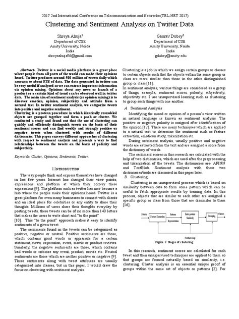 clustering and sentiment analysis on twitter data pdf cluster