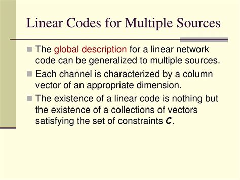 Ppt Network Coding Theory Consolidation And Extensions Powerpoint Presentation Id139569
