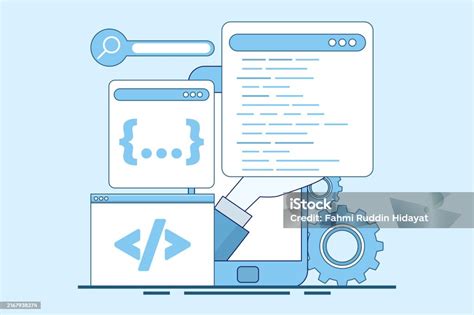 프로그래밍 개념 소프트웨어 개발 및 프로그래밍 랩톱 화면의 프로그램 코드 빅 데이터 처리 컴퓨팅 프로그래밍 언어 배경에 평면