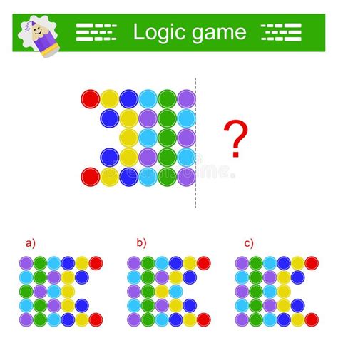 Logic Game Need To Find The Correct Net Printable Worksheet Answer Is C Stock Vector