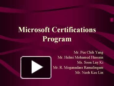 PPT Microsoft Certifications Program PowerPoint Presentation Free To View Id A ZDc Z