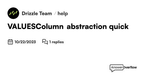 Valuescolumn Abstraction Quick Drizzle Team