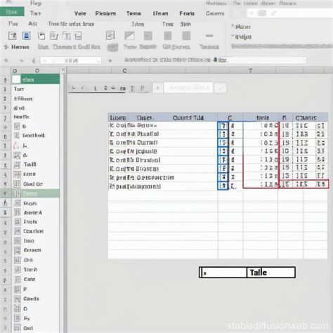 Five Row Single Column Table Stable Diffusion Online