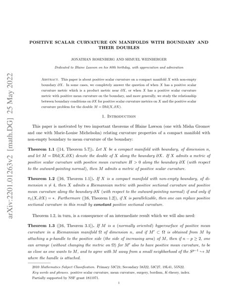 Pdf Positive Scalar Curvature On Manifolds With Boundary And Their