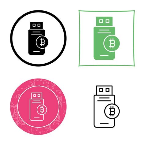 Bitcoin Usb Device Vector Icon 34482512 Vector Art At Vecteezy