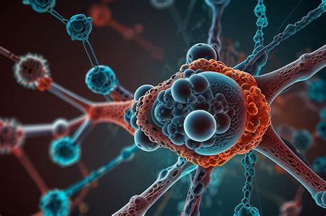 Microscopic Elegance Digital Molecular Art Premium Ai Generated Image