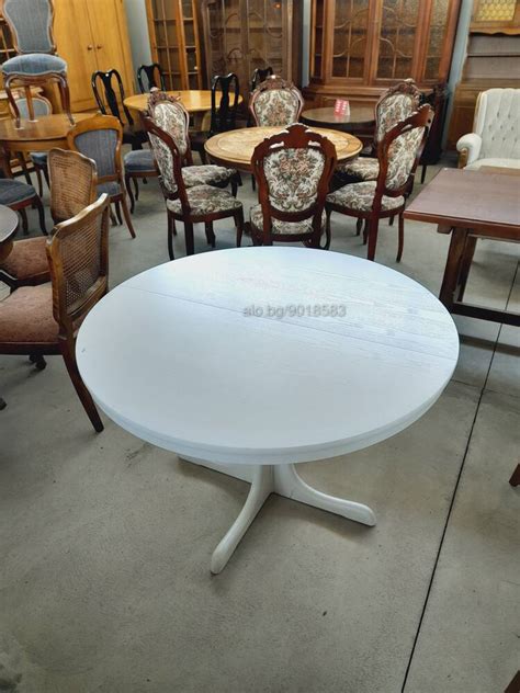 Бяла Разтегателна Масивна Маса внос от Германия Маса Мебели за дома и офиса Сливен Бя