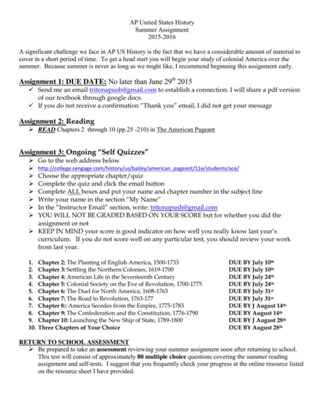 Assignment 1 Due Date No Later Than June 29th 2015