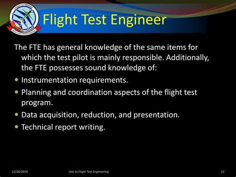 PPT Flight Test Engineering PowerPoint Presentation Free Download ID