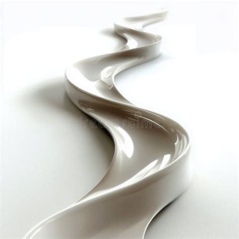 Abstract White Swirling Wave Modern Design Elegant Fluid Shape 3d Render Background Minimalist