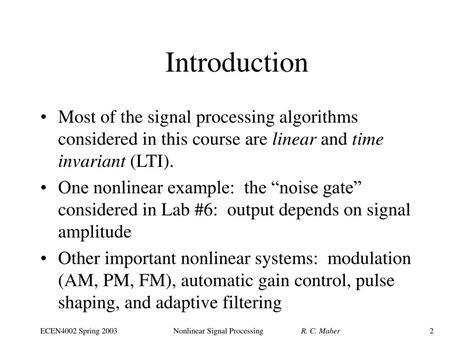 Ppt Nonlinear And Time Variant Signal Processing Powerpoint