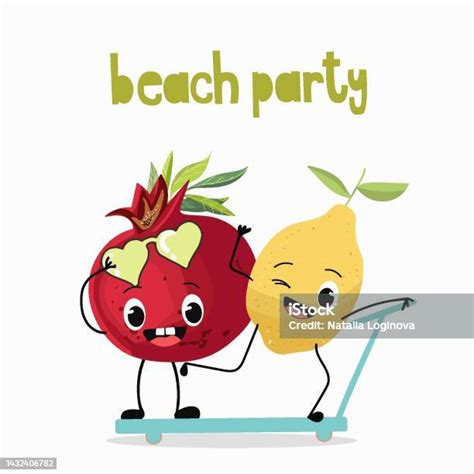 재미있는 캐릭터 만화 코코넛 및 파파야의 벡터 일러스트 레이 션 모자 재미있는 과일 칵테일 알로하 비문 가공의 인물에 대한 스톡 벡터 아트 및 기타 이미지 Istock