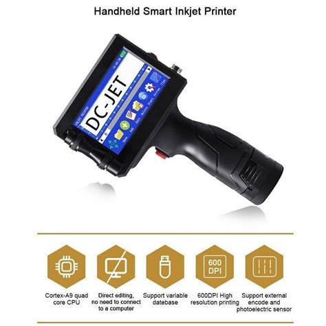 Handheld Inkjet Printer 600dpi Ink Smart Date Qr