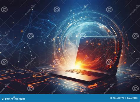 Internet Security System Concept Background Generative Ai Art Stock