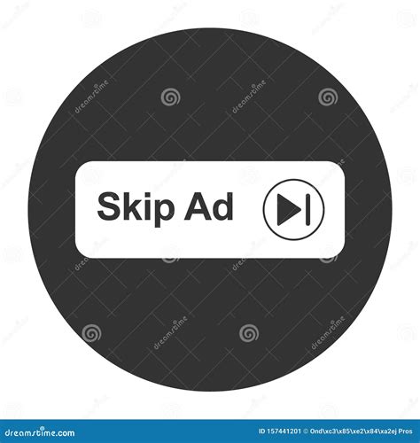 skip ad button web icon isolated on the white background stock vector