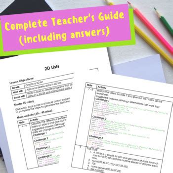 Python Programming D Lists Lesson By Nichola Wilkin Tpt