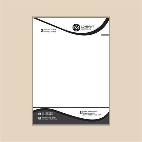 전문 커뮤니케이션을 위한 간단하고 우아한 기업 레터헤드 디자인 프리미엄 벡터