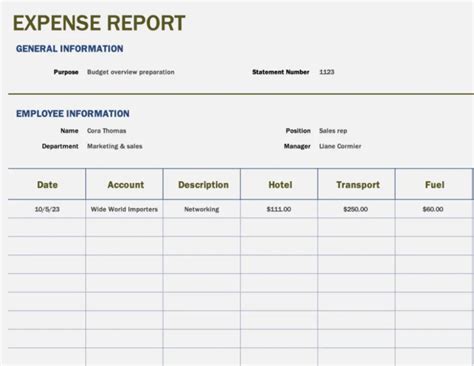 Free Excel Expense Report Templates