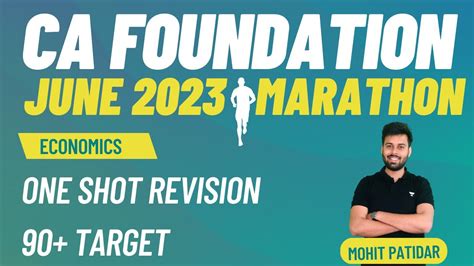 90 Target One Shot Marathon Ca Foundation Economics Mohit Patidar