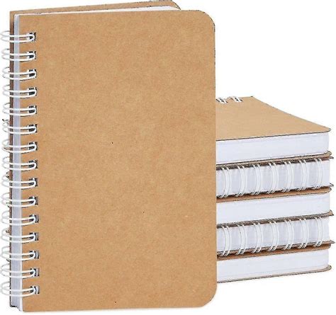 Mini Kraft Notebooks Unlined A Spiral Sheet Plain Journal X In Pack Fruugo UK