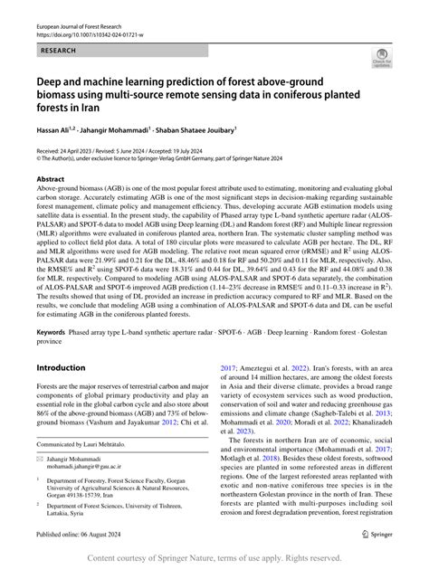 Deep And Machine Learning Prediction Of Forest Above Ground Biomass