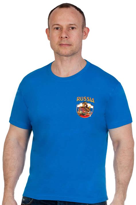 Оригинальная хлопковая футболка РОССИЯ