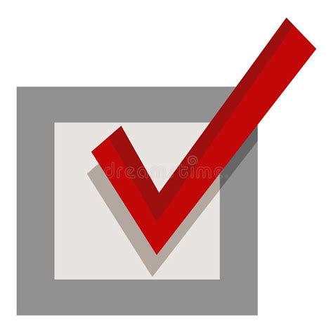 Vector Single Yes Icon Tick In Checkbox Frame Stock Vector