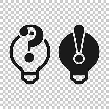 Transparent Problem Solution Bulb Icon With Qa Concept Vector Lamp Intelligence Bright PNG
