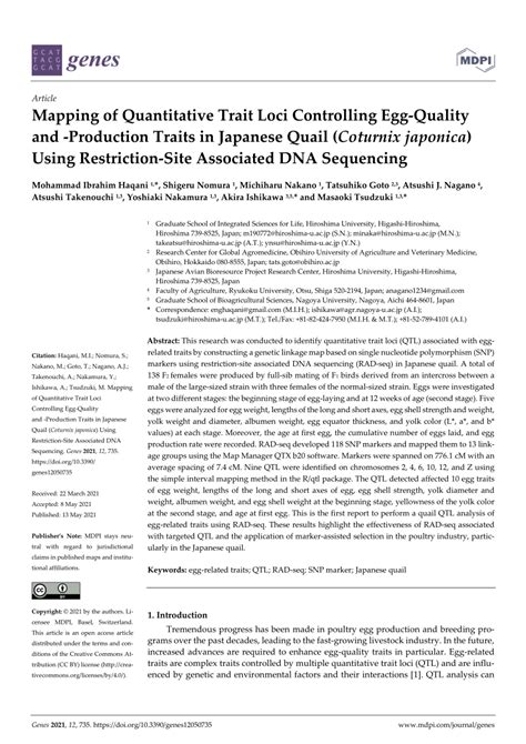 Pdf Mapping Of Quantitative Trait Loci Controlling Egg Quality And Production Traits In