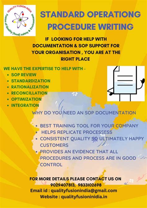 Standard Operating Procedure Documentation Quality Fusion India