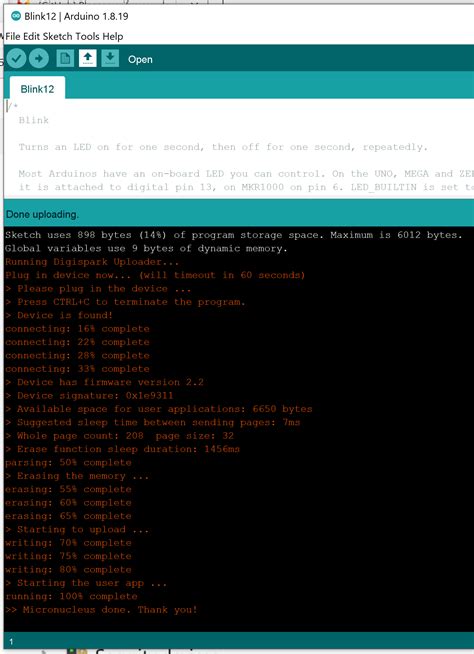 Mh Tiny Wont Run Blink Program Rarduino
