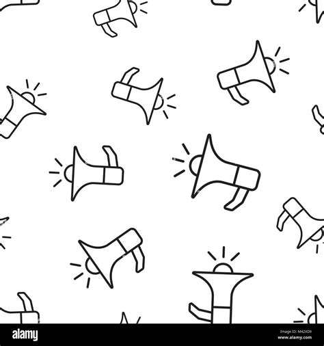 Megaphone Seamless Pattern Background Business Concept Vector Illustration Bullhorn Symbol
