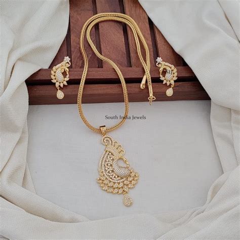 Peacock Pendant Set South India Jewels Online Stores
