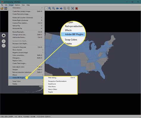 use photoshop plugins in irfanview
